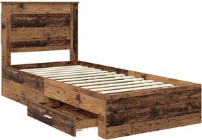 Rám postele s čelo Staré dřevo 90 x 190 cm Kompozitní dřevo 3410364