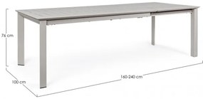 BIZZOTTO Rozkládací zahradní stůl KONNOR 160x100cm béžový 0662720