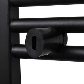 Černý žebříkový radiátor na ručníky rovný ústřední topení 500x1160 mm 141907