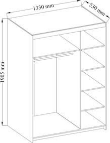 FALCO Šatní skříň Enja 3D Odstín: Dub sonoma