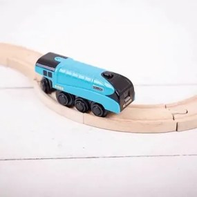 Bigjigs Rail Elektrická lokomotiva Mallard modrá / od 3 let