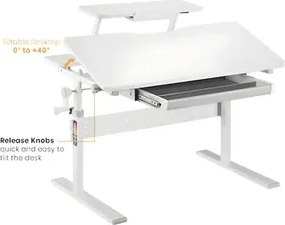 Dětský psací stůl s nastavitelnou výškou ER-483 šedý / Psací stůl / No