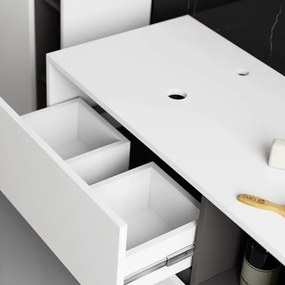 Skříňka pod umyvadlo VAMI W90 2SZ bílá / garafitová / šedá
