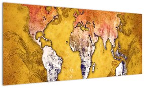 Obraz mapy světa (100x40cm)
