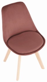 Kondela Židle, růžová Velvet látka/buk, LORITA