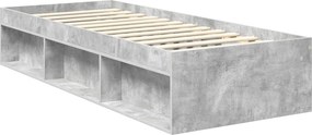 Rám postele Betonově šedá 75 x 190 cm Masivní borové dřevo 3409420