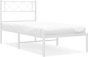 vidaXL Kovový rám postele s čelem 80 x 200 cm [372317] Barva: Bílá