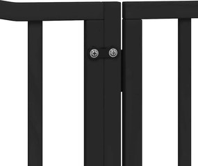 Zábrana pro psy s dvířky skládací 12 panelů černá 960 cm topol 3155632