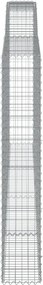 Klenuté gabionové koše 2 ks 400x30x180/200cm pozinkované železo 3146918