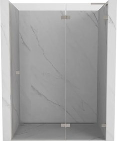 Mexen, Mexen Lunar L sklápěcí pravé sprchové dveře 140 cm, transparentní, broušený nikl - 834L-140-000-97-00-P