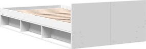 Rám postele se zásuvkou bílý 100 x 200 cm kompozitní dřevo 3280790