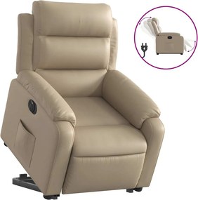 Elektrické zvedací polohovací křeslo cappuccino umělá kůže 3205062
