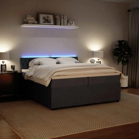 Box spring postel s matrací tmavě šedá 200x200 cm samet 3290137