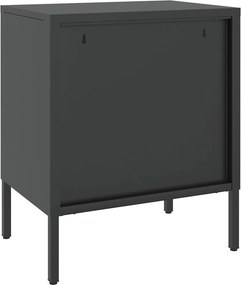 Noční stolky 2 ks černé 50 x 35 x 60 cm sklo a ocel 3211825
