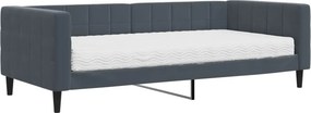Válenda s matrací tmavě šedá 90 x 200 cm samet 3196668