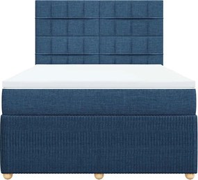 Box spring postel s matrací modrá 140x190 cm textil 3294357
