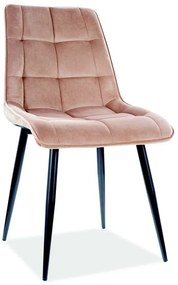 Casarredo - Komfort nábytek Jídelní židle SIK VELVET béžová/černý kov