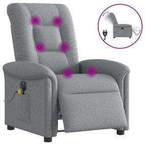 Elektrické masážní polohovací křeslo světle šedé textil 3303244