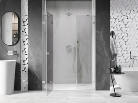 Mexen Lunar, levé výklopné sprchové dveře 130 cm, čiré sklo, chromový profil, 834S-130-050-01-00-L