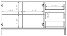 Komoda s 3 zásuvkami Tristal - hikora