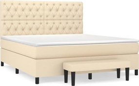 Box spring postel s matrací krémová 160x200 cm textil 3136850