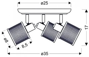 Bodové svítidlo CANABERA 3xE14/40W/230V