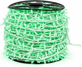 Easy Fix LED světelný řetěz, 100 m, venkovní, zelený, 2000 diod, bílý kabel, IP44, cívka