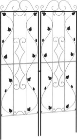 Outsunny sada 2 ocelových mříží – zapichovací, odolné proti korozi, listový vzor, 50 x 181 cm | Aosom
