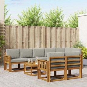 Venkovní pohovková souprava 9 ks Přírodní a světle šedá 3366599