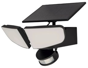 Lindby LED solární nástěnné svítidlo Naelin, černé, senzor, IP44