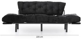 Designová rozkládací pohovka Wilona 185 cm černá