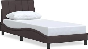 Rám postele bez matrace Hanko tmavě hnědý 90 x 200 cm textil 3310366
