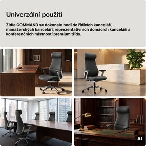 Křeslo kancelářské čalouněné ředitelské šedé: COMMAND