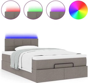 Osmanská postel s matrací &amp; LED taupe 120x190cm látka 3312295