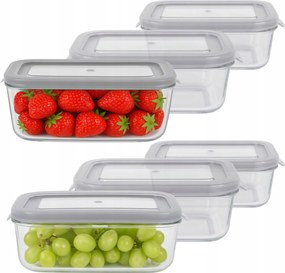 Skleněné Nádoby Na Potraviny Hermetický Set Lunchbox Fresh 6 Ks