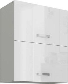 BIANCA sb | horní skříňka 60 GU-72 2F výklopná | 60 cm | světle šedá/bílá lesk