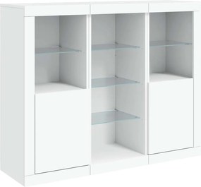 Příborníky s LED osvětlením 3 ks bílé kompozitní dřevo 3209121