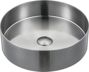 Sapho Sapho, AURUM nerezové umyvadlo, průměr 38 cm, včetně výpusti, broušená nerez, AU401