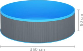 vidaXL Nadzemní bazén se závěsným skimmerem a čerpadlem 350x90 cm [3070801] Barva: Šedá