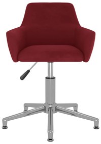vidaXL Otočná kancelářská židle vínová samet