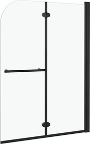 Skládací sprchový kout se 2 panely ESG 95 x 140 cm černý 147193