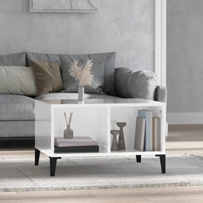 vidaXL Konferenční stolek 60x50x36,5 cm kompozitní dřevo [821038] Barva: bílá s vysokým leskem
