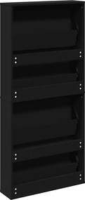 Botník se zrcadlem 4patrový černý 63 x 17 x 134 cm 3228274