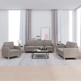 3dílná sedací souprava s poduškami taupe textil 3202061