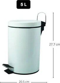 MSV UNIS pedálový odpadkový koš bílá ocel / Pedálový odpadkový koš / 5