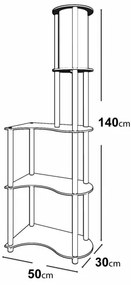 Stojací lampa s poličkami NOTO 1xE27/40W/230V béžová/černá