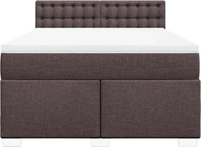 Box spring postel s matrací tmavě hnědá 140x190 cm textil 3288200