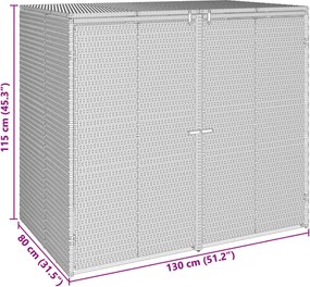 vidaXL Kontejner na odpadky 2 pcs Šedá 65 x 80 x 115 cm Polyethylen [42008243]