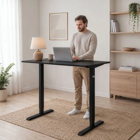 Elektricky výškově nastavitelný rám psacího stolu, 2 motory – bílý 110-180 cm DV-202ODF - černá