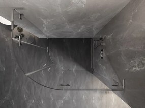 Mexen Lunar, L pravý půlkruhový sprchový kout 100 x 80 cm, 8mm čiré sklo, chromový profil, 833L-100P-080L-01-00